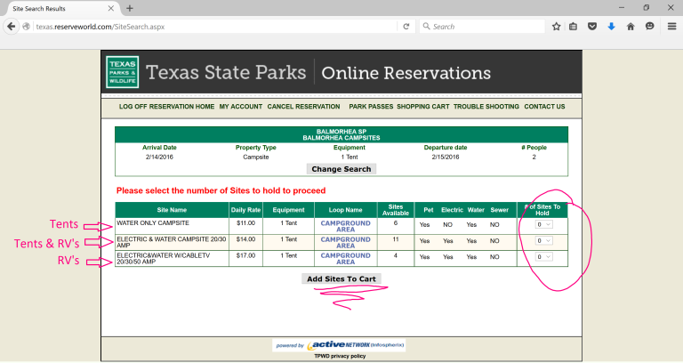 How to Make a Reservation at a State Park – Whit's Wilderness